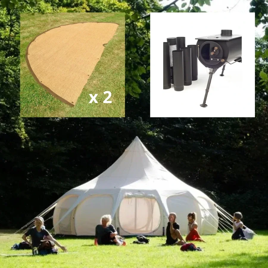 PAKKETILBUD - 6m Hybrid Deluxe, 6m kokostæppe og Frontier Plus Teltovn ...